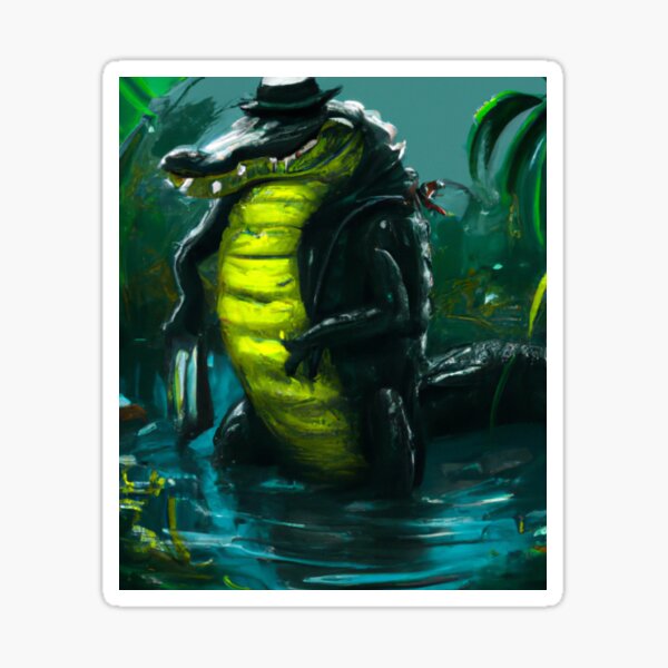 "Classy alligator in a swamp" Sticker for Sale by wertzug | Redbubble