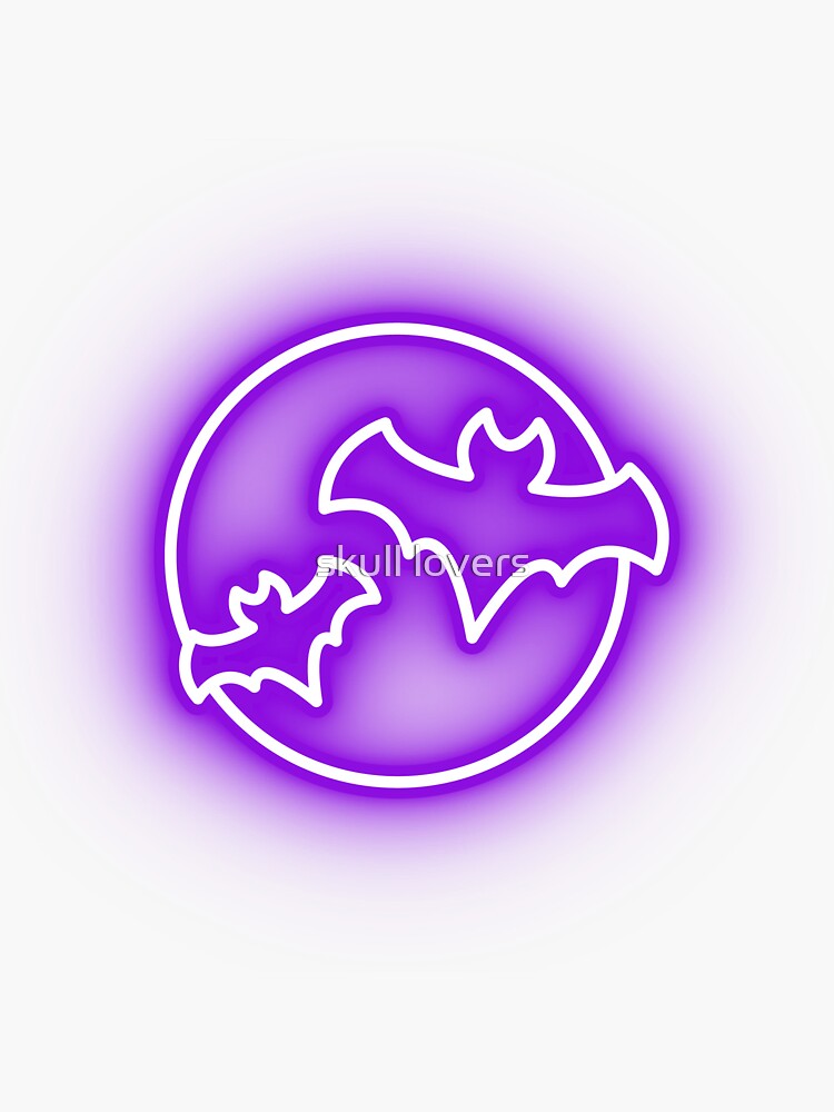 "cute bat in purple neon" Sticker for Sale by aubstore | Redbubble