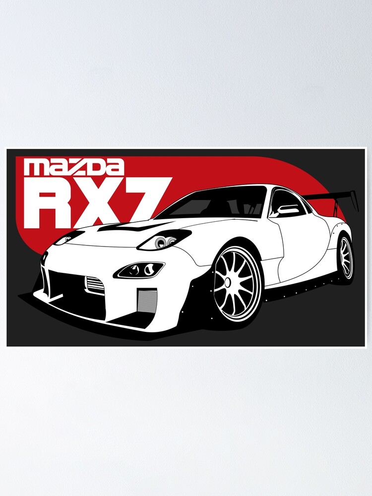 "Mazda RX7 FD" Poster by AutomotiveArt | Redbubble