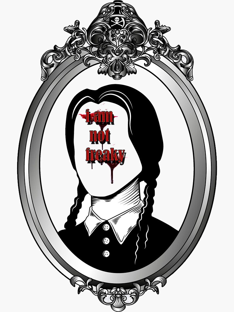 "i am not freaky addams" Sticker for Sale by haven-art | Redbubble