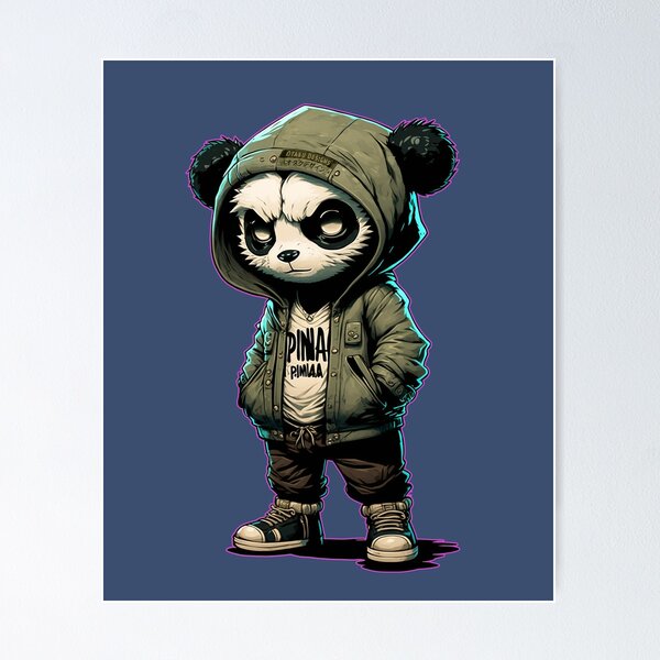 "Cool Panda Graffiti Manga Anime Character Distressed" Poster for Sale ...