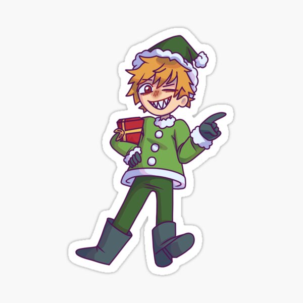 "denji - christmas" Sticker for Sale by aliendxde | Redbubble