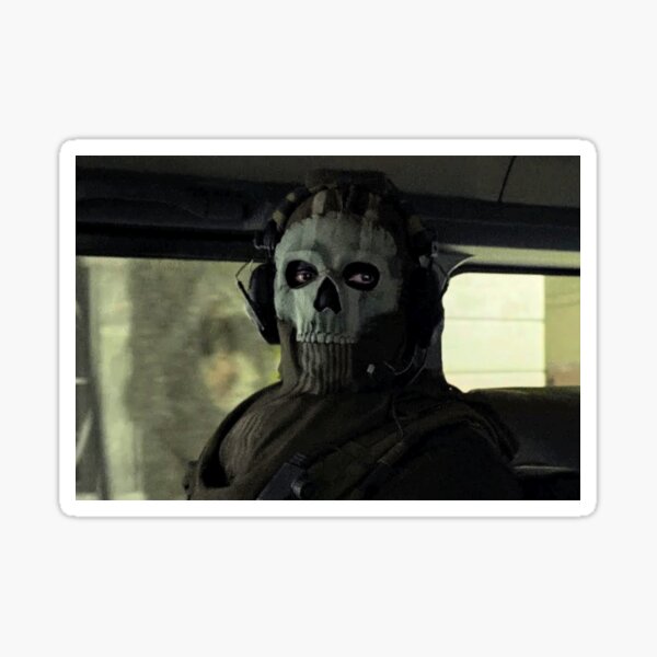 "COD MW2 Ghost Staring Meme cropped HIGH QUALITY" Sticker for Sale by ...