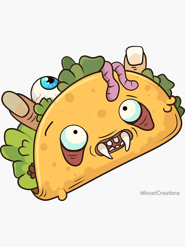"Screaming Taco" Sticker for Sale by MinuetCreations | Redbubble