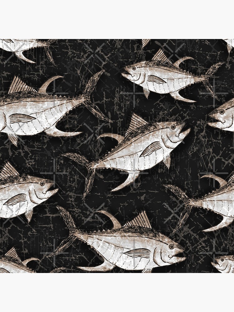 "Monochromatic Yellowfin Tuna Pattern - Black and Tan" Poster for Sale ...
