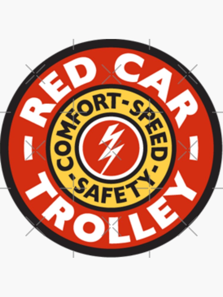 "Red Car Trolley - Larger Logo" Sticker for Sale by gretchybear | Redbubble