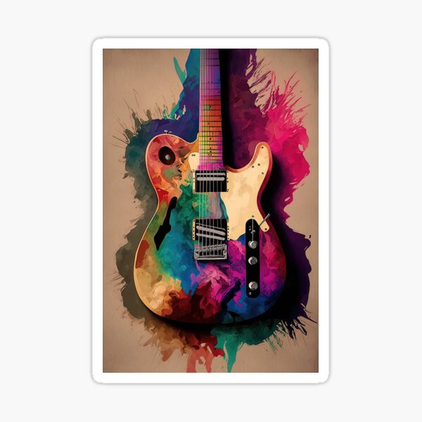 "Telecaster thinline electric guitar" Sticker for Sale by guitar-art ...