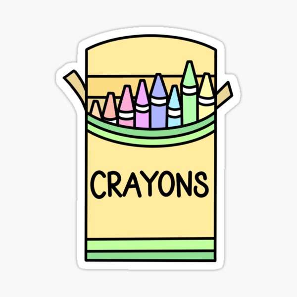 "Colorful Crayon Box - Pastel" Sticker for Sale by tgannon | Redbubble