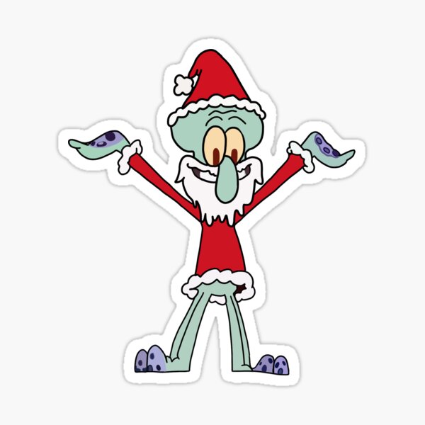 "Santa Squidward" Sticker for Sale by Bayleetheartist | Redbubble