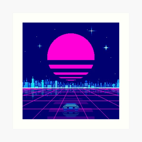 "Delorean Outrun Pixel art" Art Print for Sale by djspacegr | Redbubble