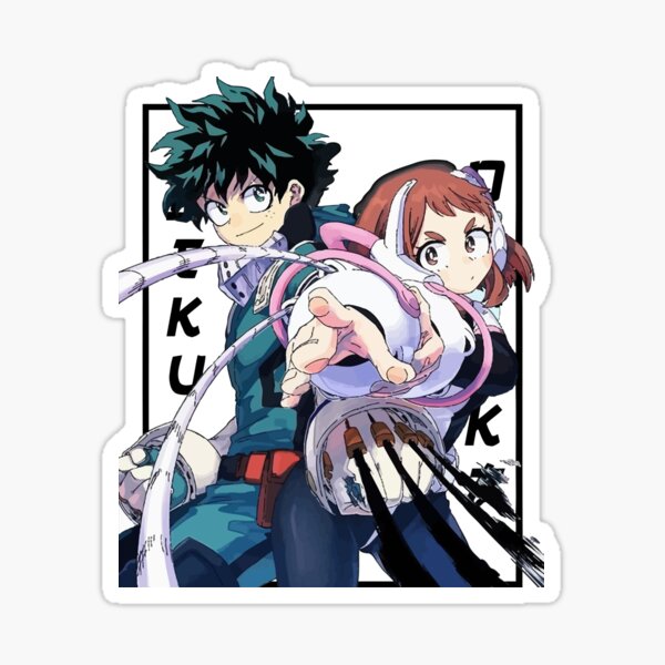 "Deku & Uraraka" Sticker for Sale by CoolerDesigner | Redbubble