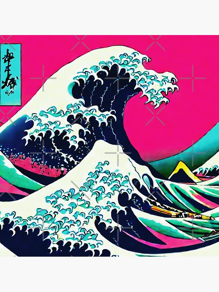 The Great Wave Pink Skies Sticker For Sale By Spinolator Redbubble