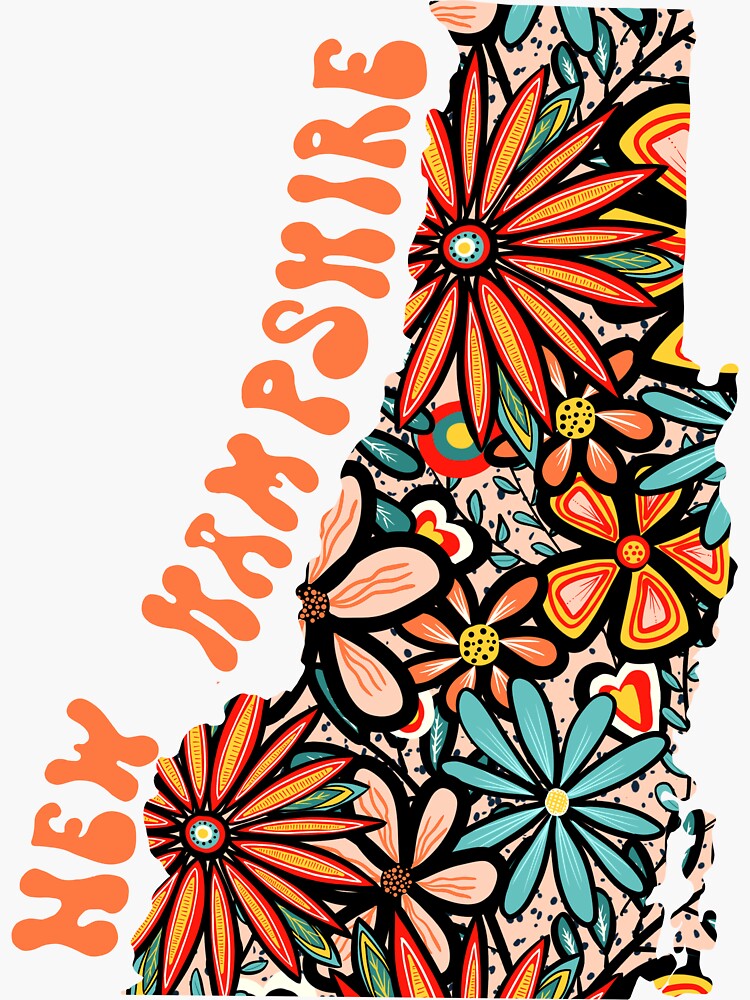 "New Hampshire State Design | Artist Designed Illustration Featuring ...