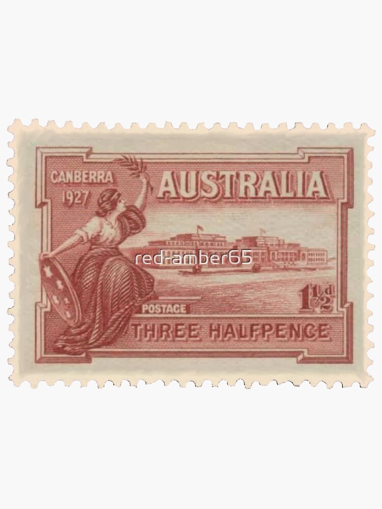 "Australian Canberra Vintage Postage Stamp" Sticker for Sale by red ...