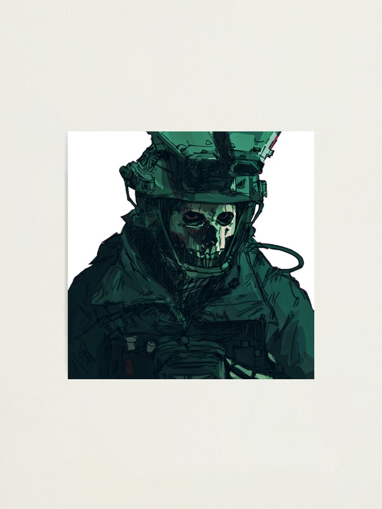 "Simon Ghost Riley green Sticker" Photographic Print for Sale by ...