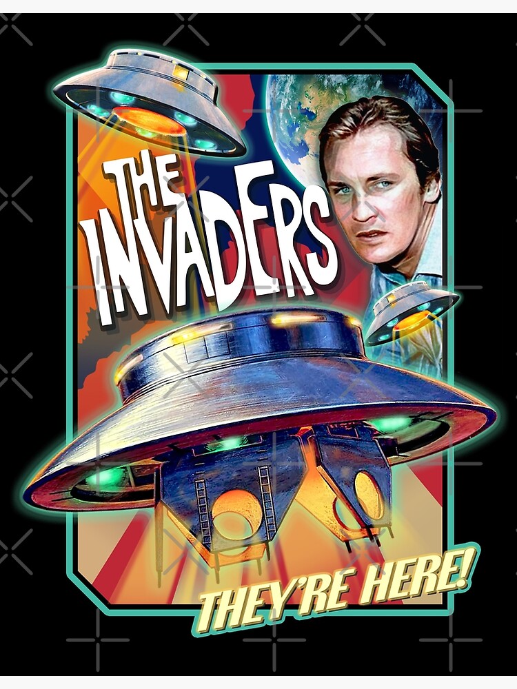 Poster « LES ENVAHISSEURS (logo 1967) - Ils sont ici - David Vincent - Soucoupe volante OVNI ...
