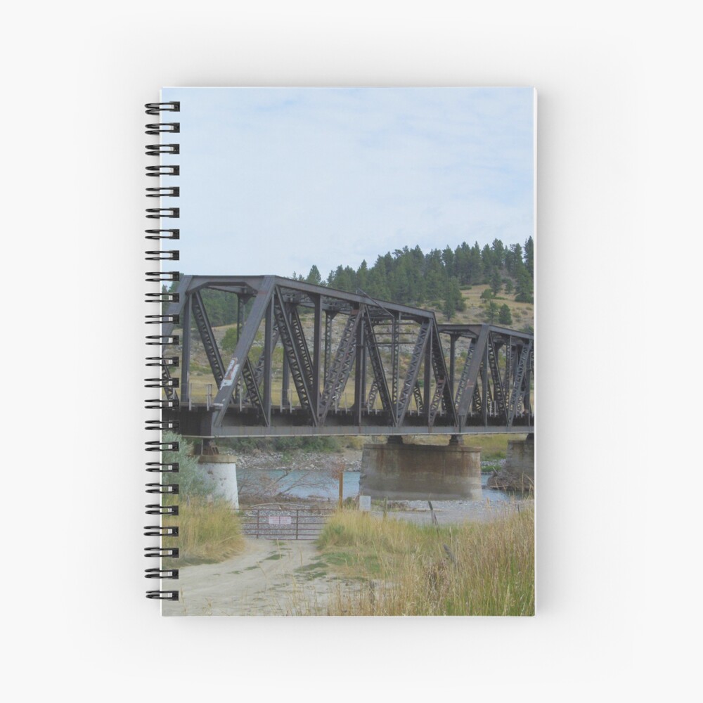 "Steel railroad bridge in Montana" Spiral Notebook for Sale by klhmmh ...