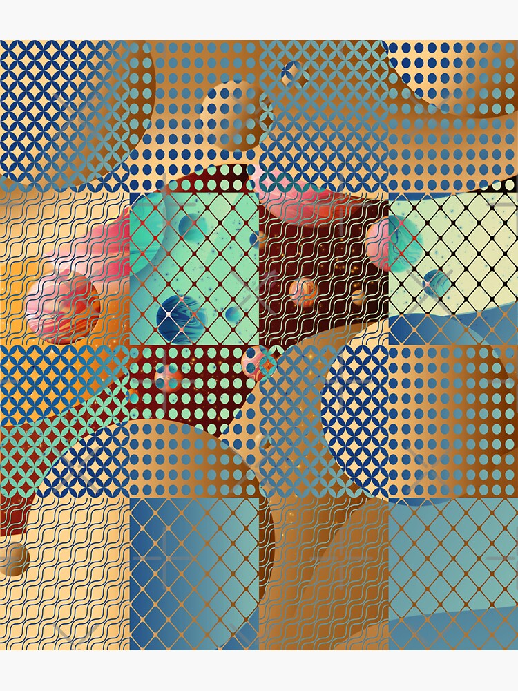 "Modern Checkered Floating bubbles graphic " Sticker for Sale by ...