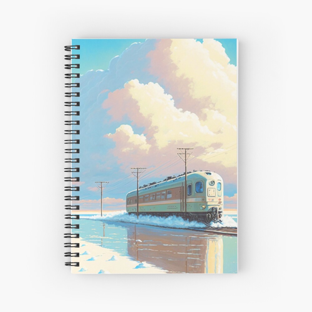 "Retro Anime Style Old Japanese Train" Spiral Notebook for Sale by ...