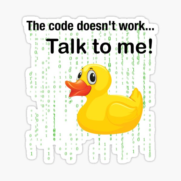 Pegatina «Programador de depuración de patito de goma Hable con el pato ...