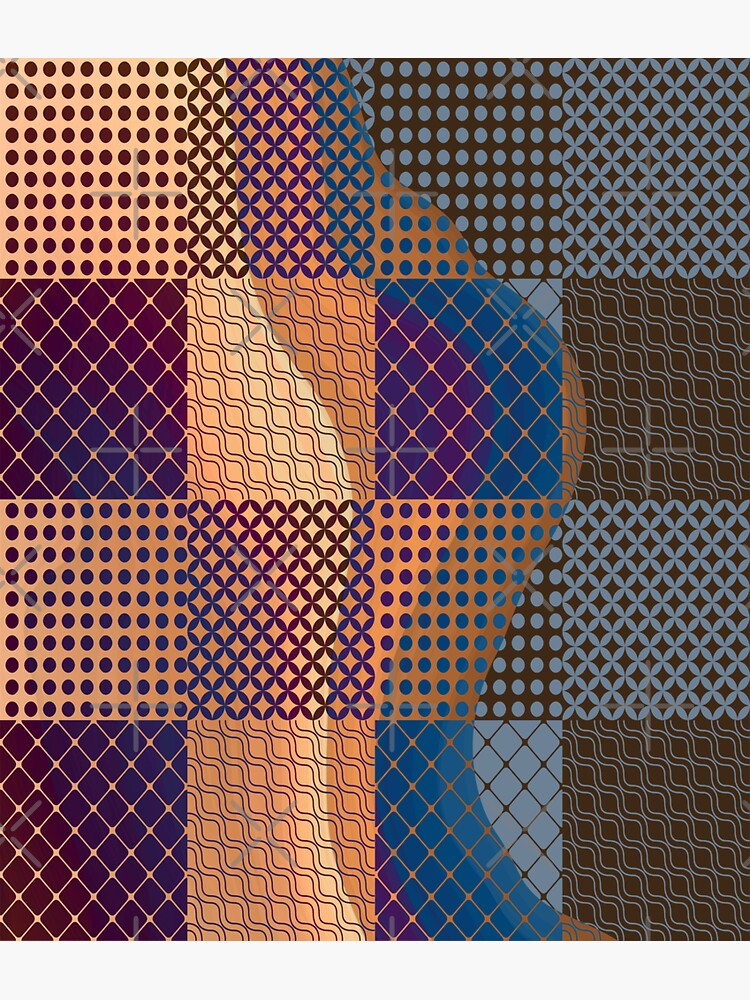 "Modern Checkered wave overlay Design " Sticker for Sale by TipTopTapo ...