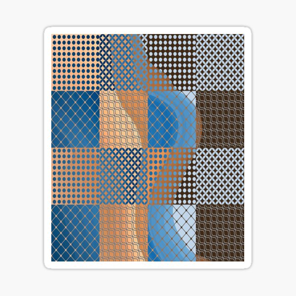 " Modern Checkered wave overlay Design " Sticker for Sale by TipTopTapo ...