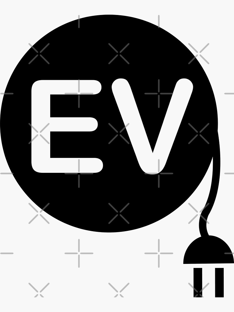 "Electric Vehicle Logo 6 (Black)" Sticker for Sale by 718Raindeer ...