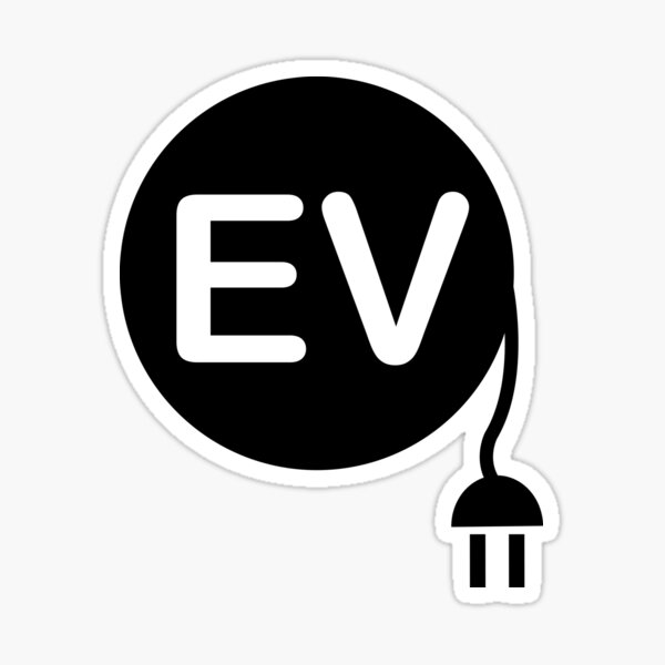 "Electric Vehicle Logo 6 (Black)" Sticker for Sale by 718Raindeer ...