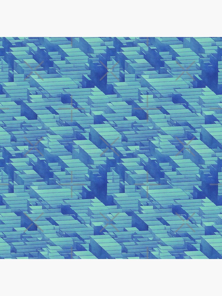 "LEVELS Abstract Blue Glitch Texture Pattern" Sticker for Sale by ...