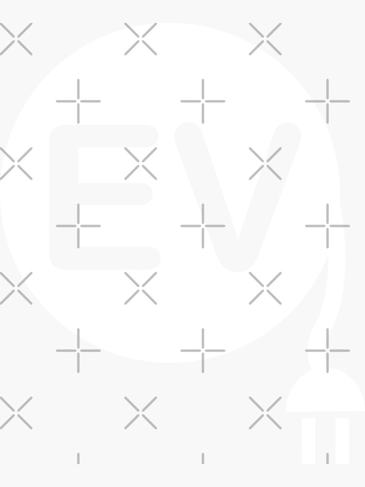 "Electric Vehicle Logo 6 (White)" Sticker for Sale by 718Raindeer ...