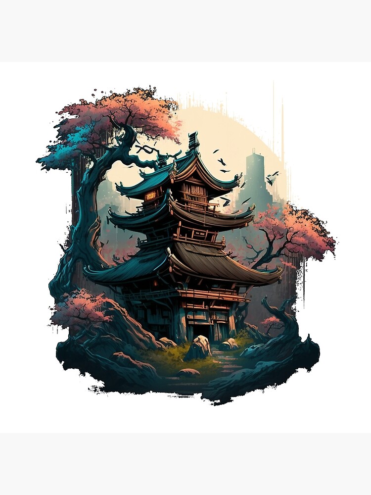 "Japanese Temple Digital Painting" Poster for Sale by Cycle-Seven ...