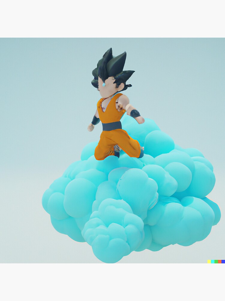 "Goku flying on his cloud" Sticker for Sale by UNKNOWNbyO | Redbubble