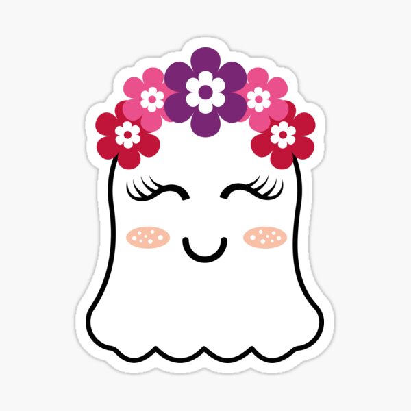 "Daisy ghost | Kawaii Halloween ghost | Cute ghost with flowers ...