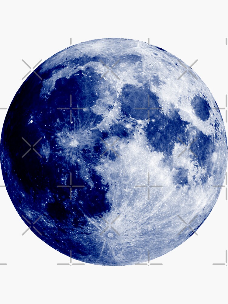"A full blue moon on transparent background" Sticker for Sale by ...