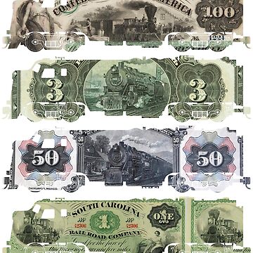 "Trains on banknotes - Set 3 - Money" Canvas Print for Sale by cartoon ...
