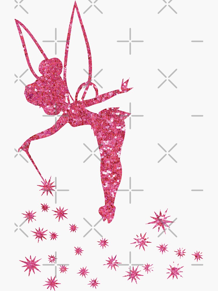 "Pink Tinkerbell Magic Gold Glitter, Cute Fairy Gold Glitter,Pink Fairy ...