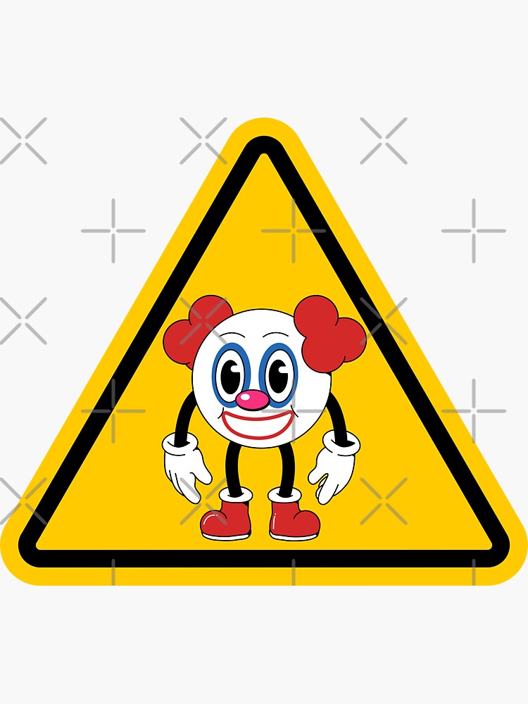 "Clown Warning Sign" Sticker for Sale by StudioJPrints | Redbubble