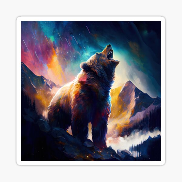 "Spirit animal : bear" Sticker for Sale by CEVmemories | Redbubble