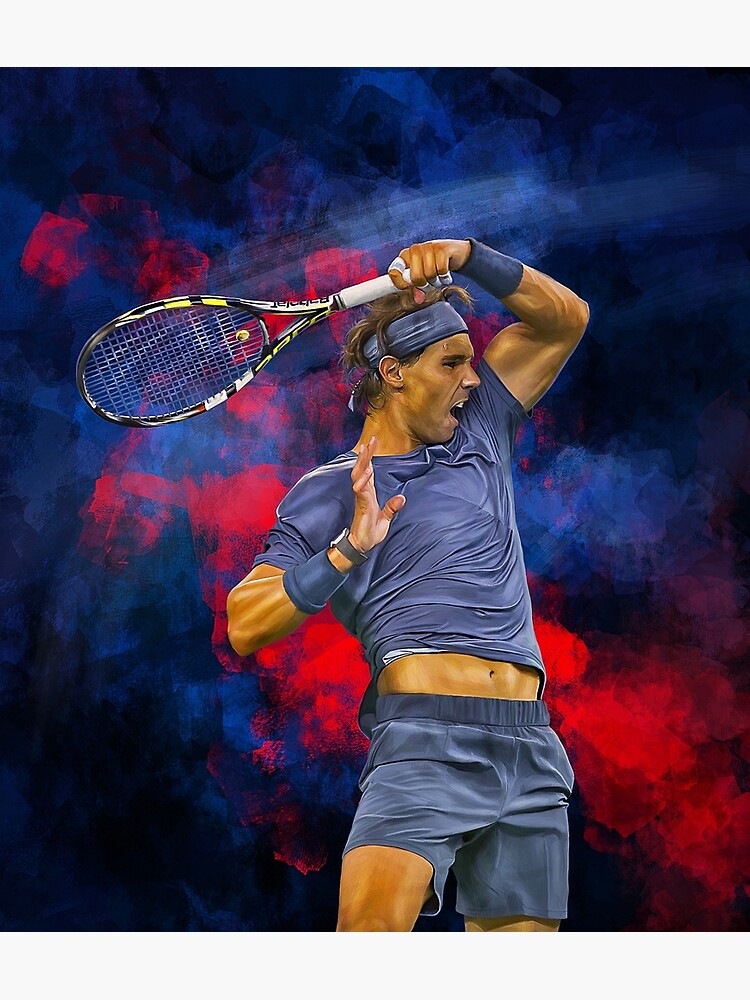 "Rafa Nadal at US Open. Digital artwork print poster. Tennis fan gift ...