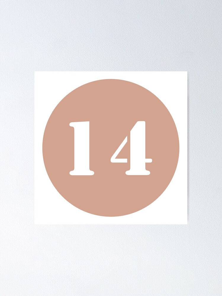 Póster «Número catorce (14) en círculo rosa» de SimpleModernSVG | Redbubble