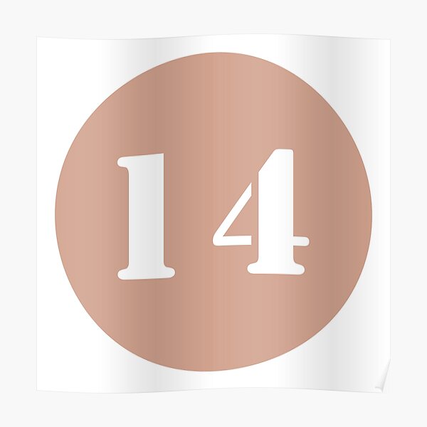 Póster «Número catorce (14) en círculo rosa» de SimpleModernSVG | Redbubble