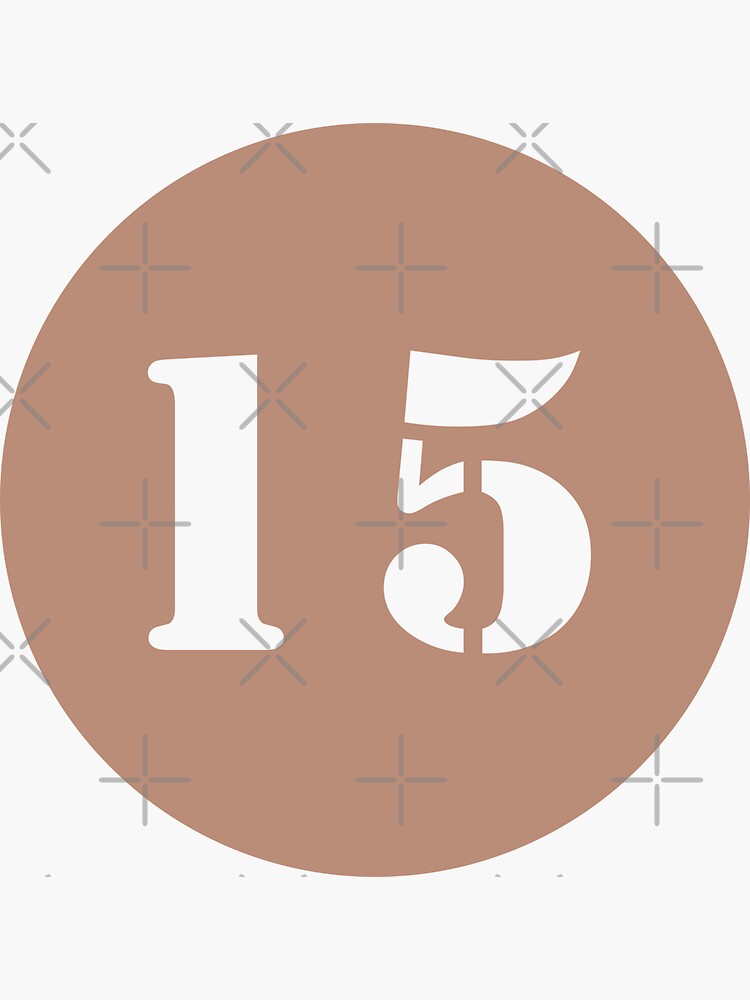 Pegatina «Número quince (15) en círculo rosa» de SimpleModernSVG | Redbubble