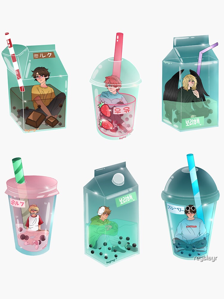 " Boba Bundle Sticker Pack" Sticker for Sale by reyslayr | Redbubble