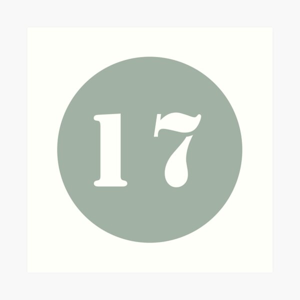 "Number Seventeen (17) in Sage Circle" Art Print for Sale by ...