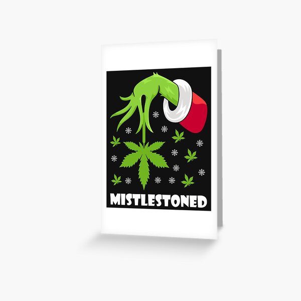 "Mistlestoned Weed Leaf Cannabis & Marijuana Ugly Christmas T Shirt ...