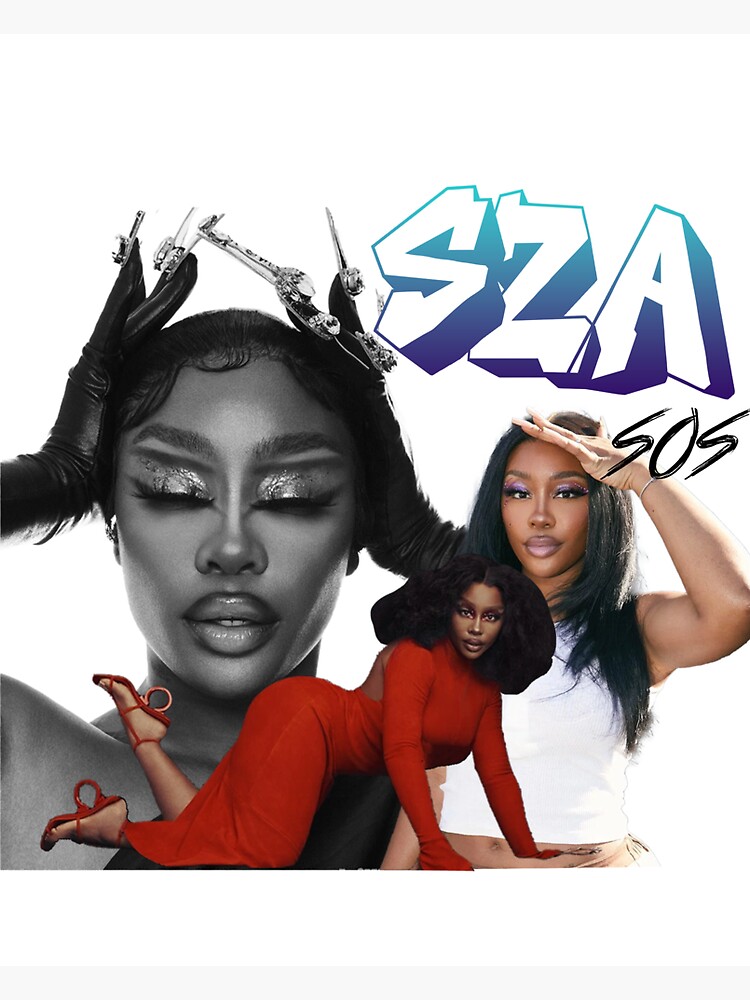 "SZA SOS shirt graphic, vintage 90's graffiti inspired" Sticker for ...