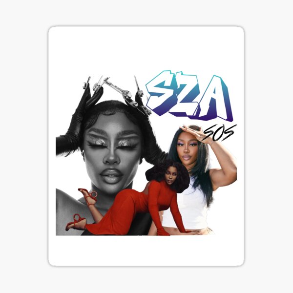 "SZA SOS shirt graphic, vintage 90's graffiti inspired" Sticker for ...
