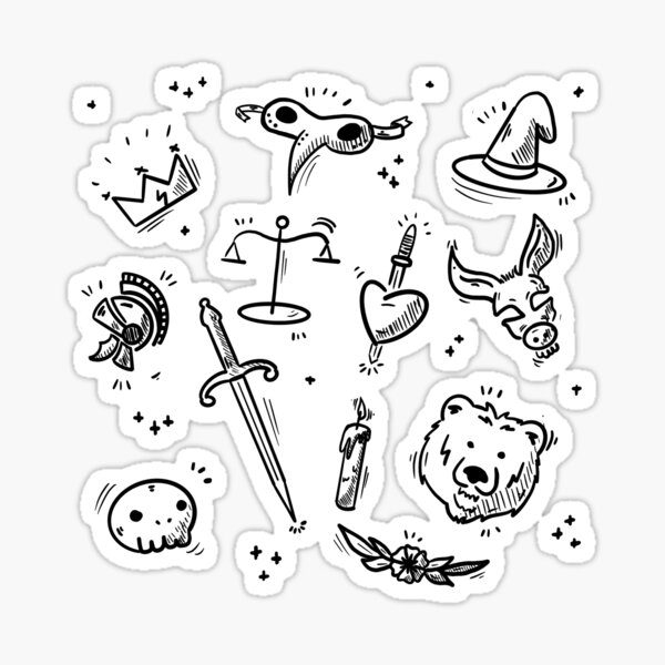 "Shakespeare Symbols Flash Sheet" Sticker for Sale by Spaghetti-hoes ...