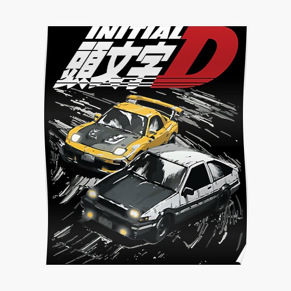 "takumi vs keisuke FD initial D" Poster for Sale by Rapterranger86 | Redbubble