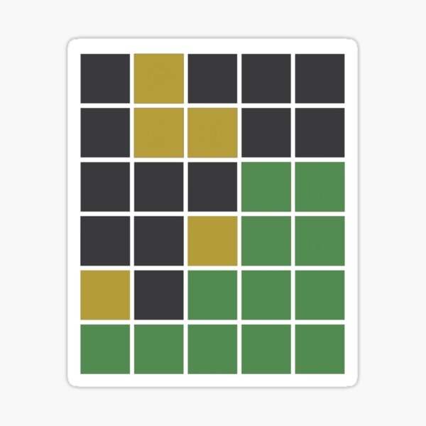 "Wordle grid" Sticker for Sale by Sci-Art-Cafe | Redbubble